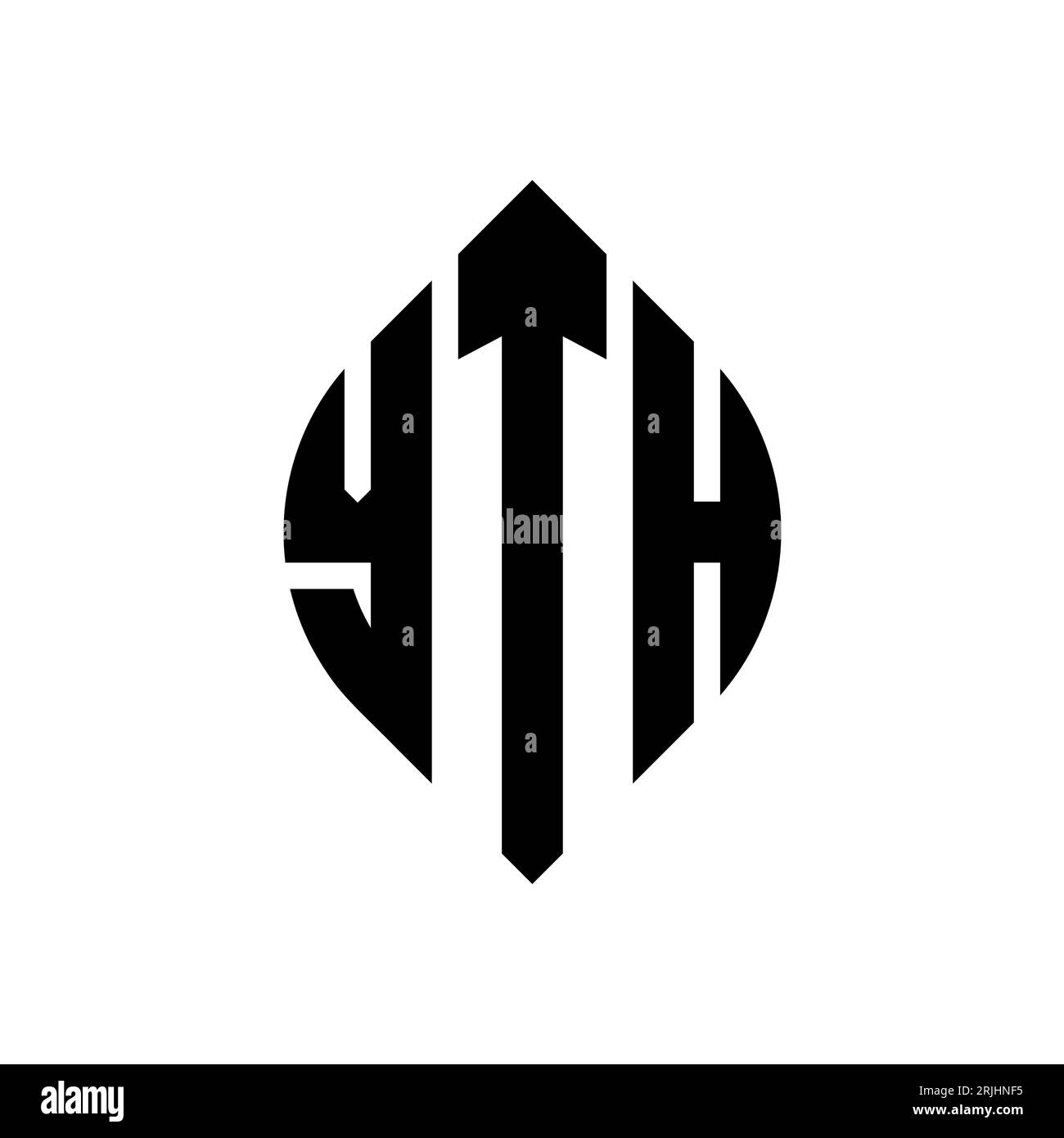 YTH circle letter logo design with circle and ellipse shape. YTH ...