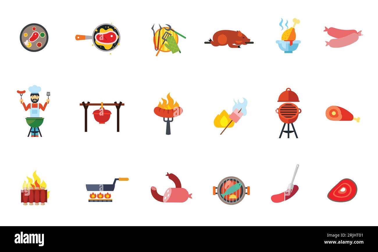 Summer picnic food icon set Stock Vector Image & Art - Alamy