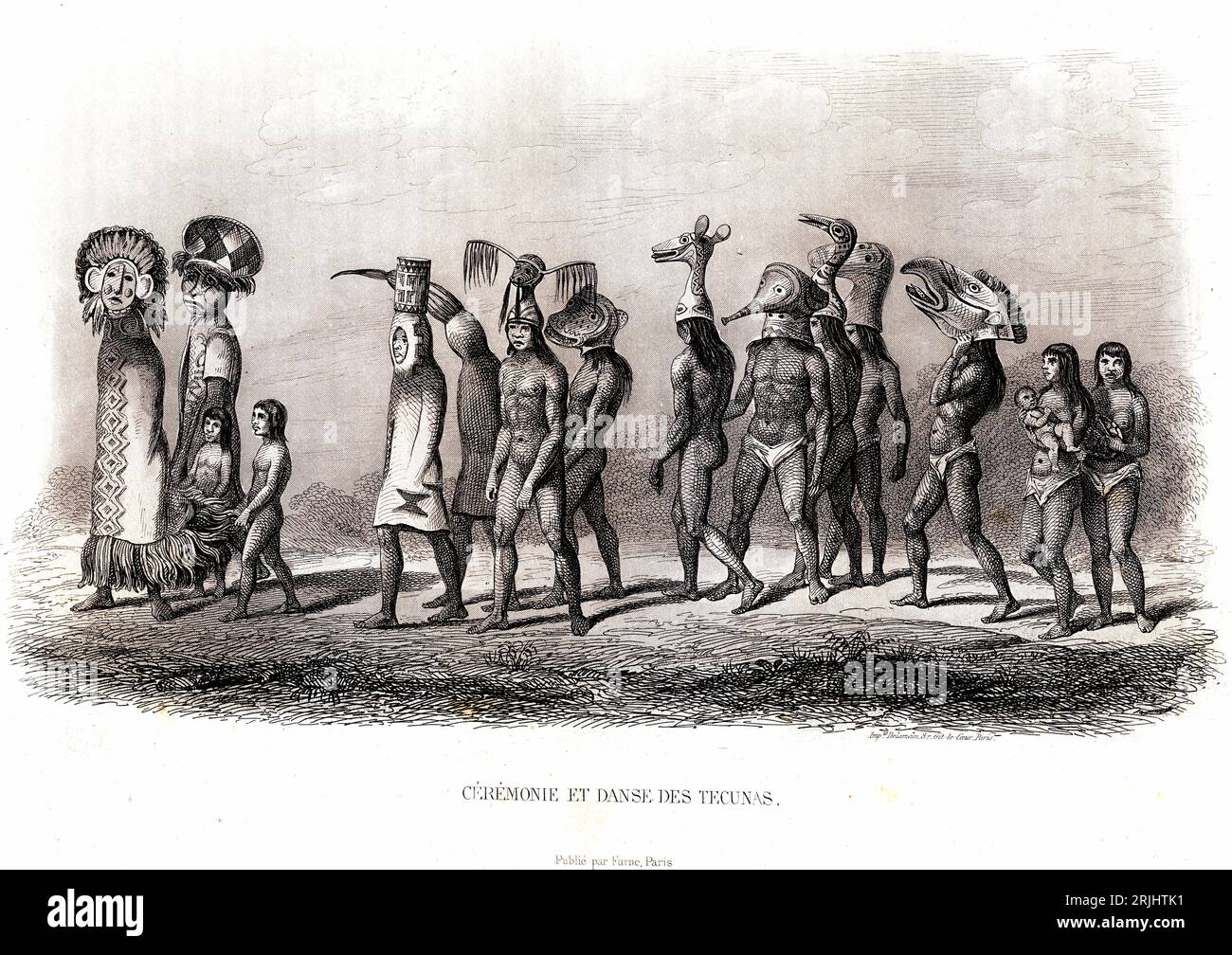 Ticuna of Brazil, 19th century illustration Stock Photo - Alamy