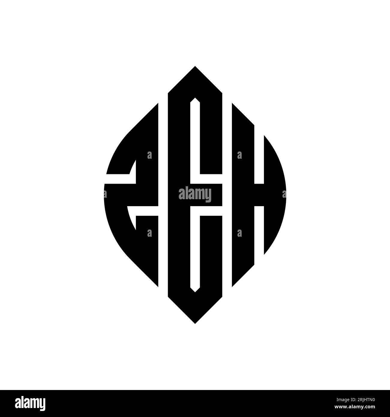 ZEH circle letter logo design with circle and ellipse shape. ZEH ...