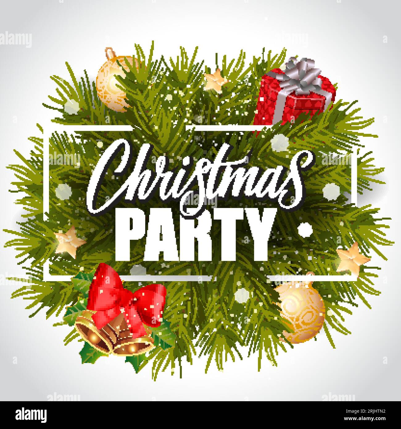 Christmas party lettering in frame Stock Vector Image & Art - Alamy