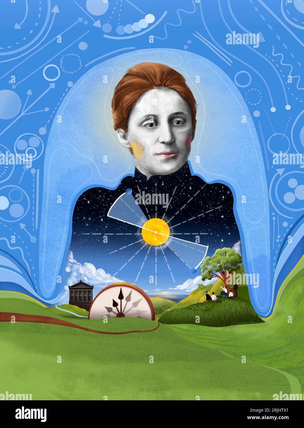 German mathematician Emmy Noether, conceptual illustration Stock Photo ...