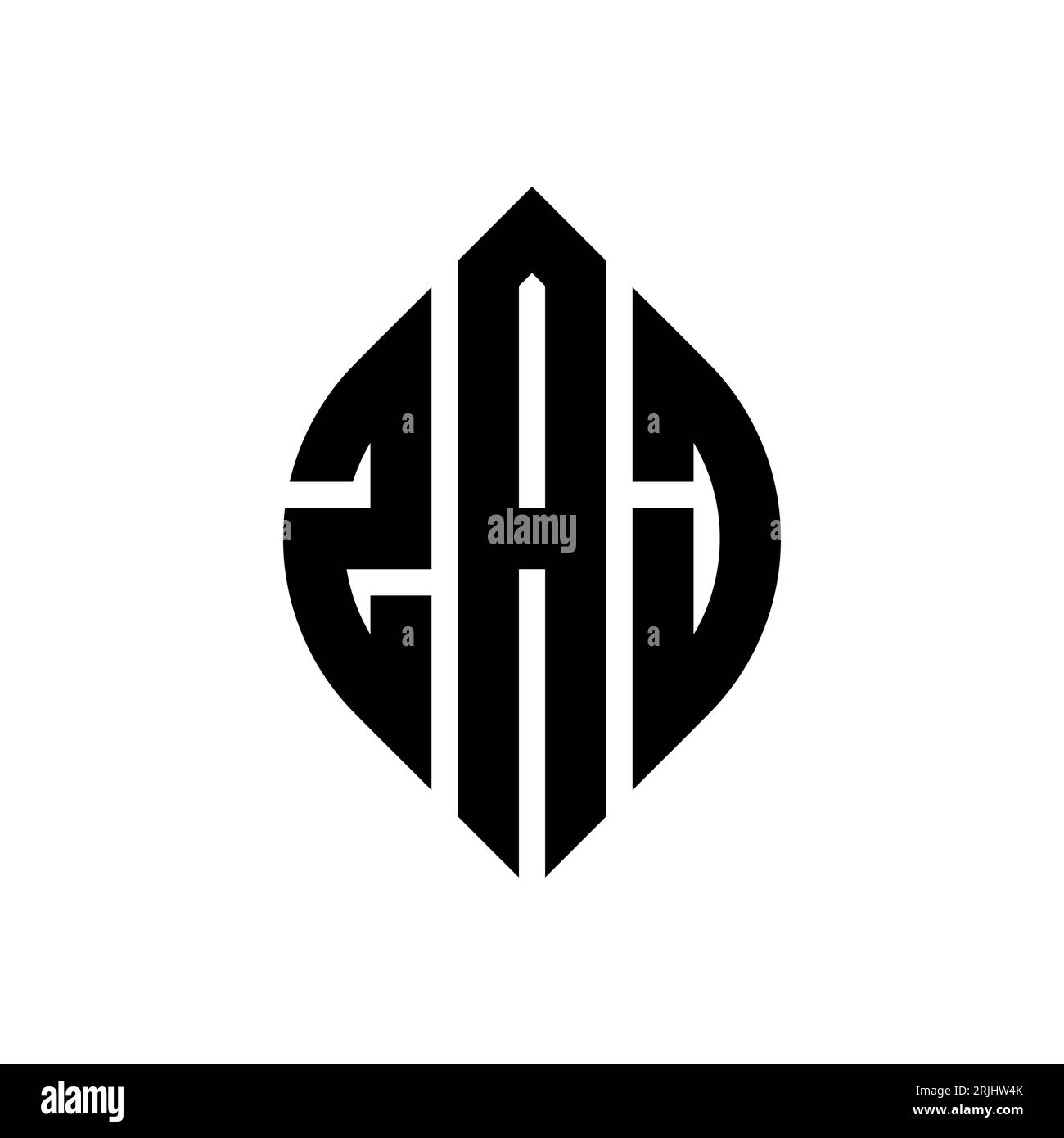ZAJ circle letter logo design with circle and ellipse shape. ZAJ ...