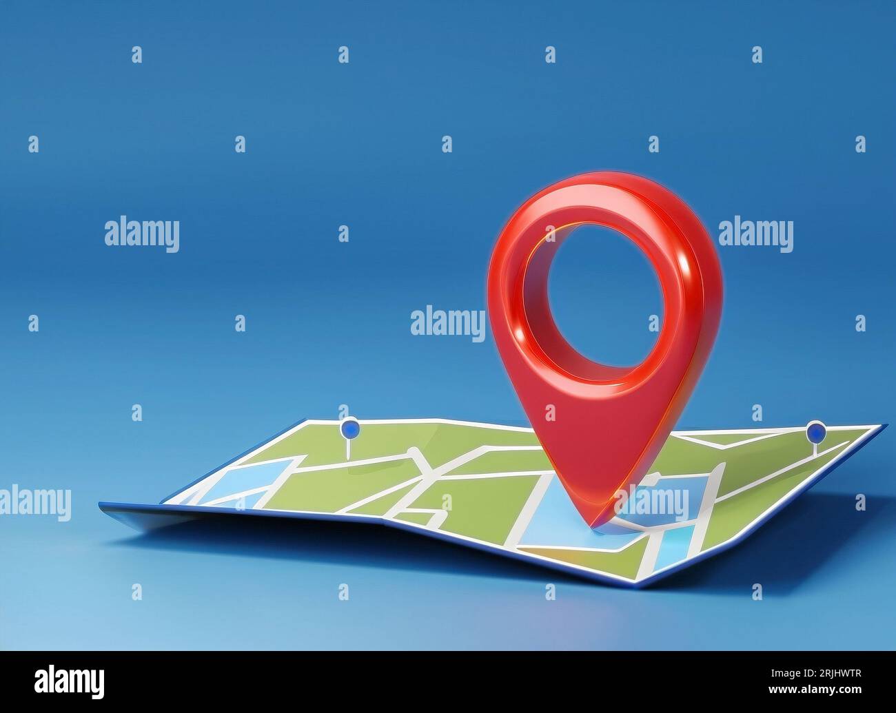 Search location pin on blue navigation 3d map, background with gps ...