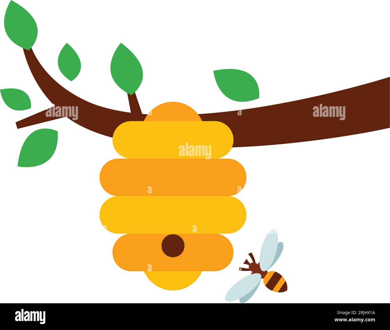 Honey bee pollinating Stock Vector Images - Alamy