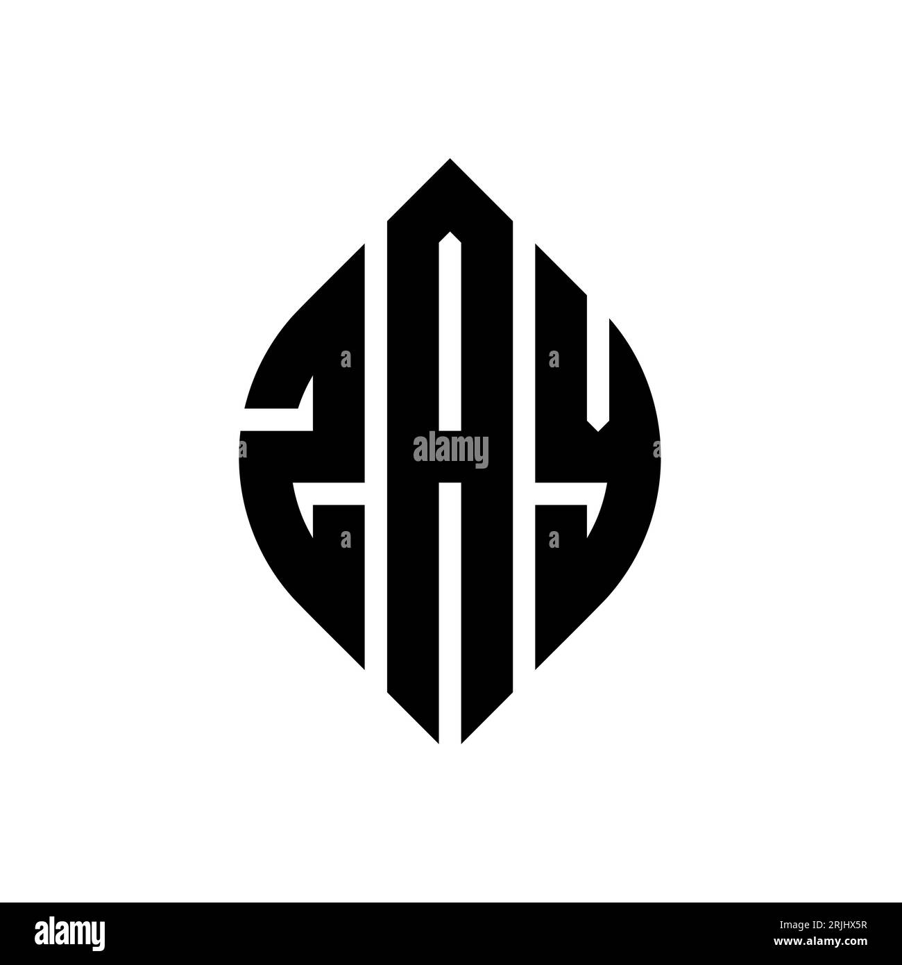 ZAY circle letter logo design with circle and ellipse shape. ZAY ...