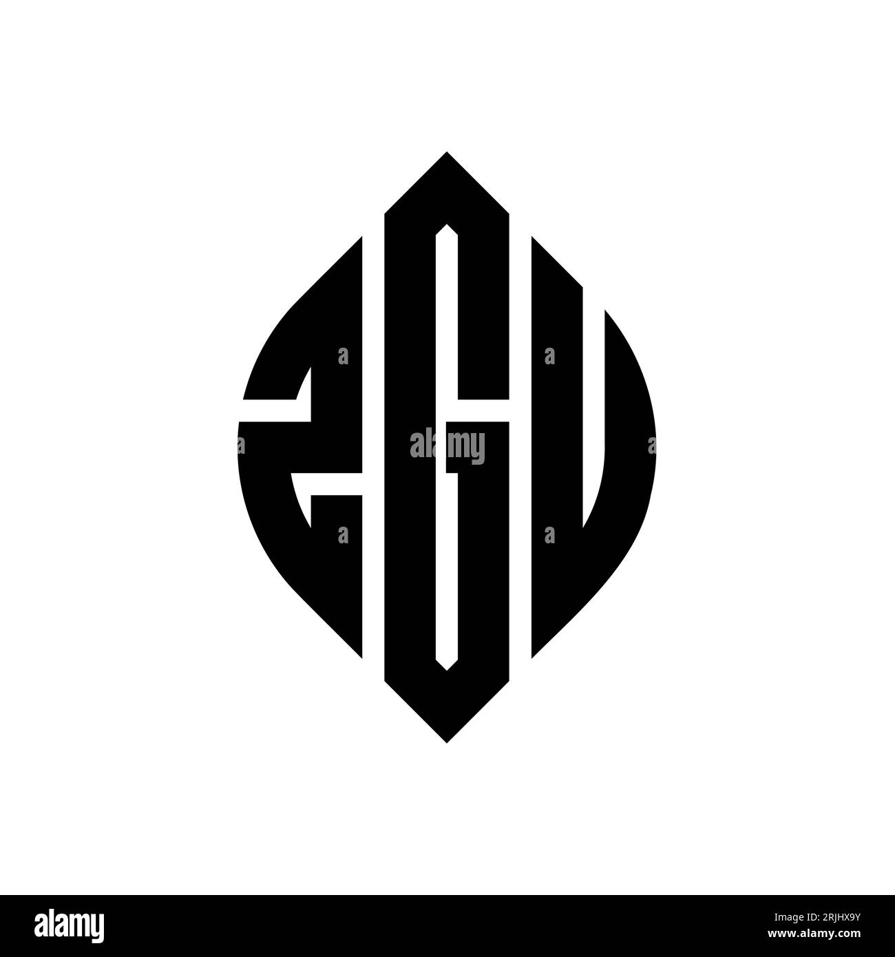 ZGU circle letter logo design with circle and ellipse shape. ZGU ...