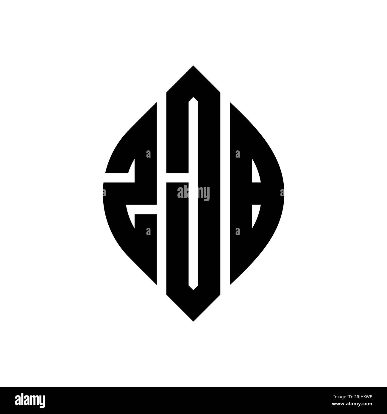 ZJB circle letter logo design with circle and ellipse shape. ZJB ...