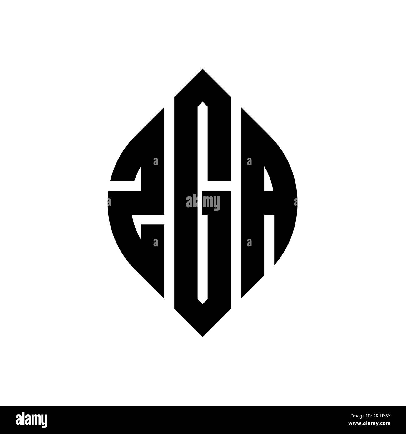 ZGA circle letter logo design with circle and ellipse shape. ZGA ...
