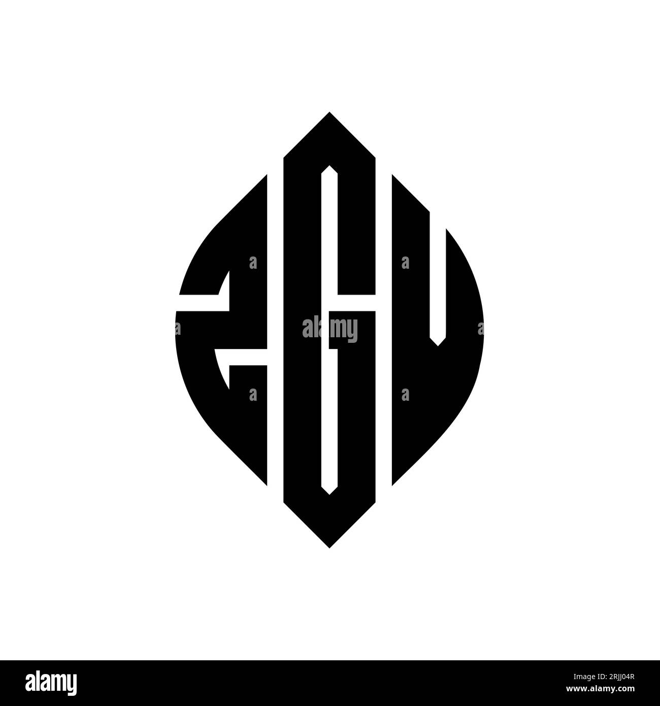 ZGV circle letter logo design with circle and ellipse shape. ZGV ...