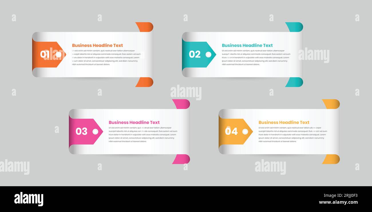 Four steps minimalist business data presentation infographic element ...