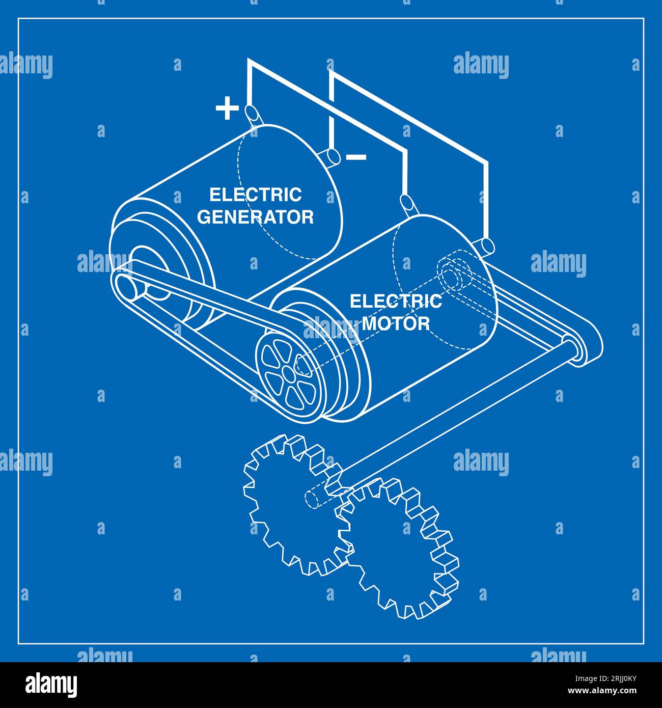 Blueprint of a hypothetical but impossible perpetual motion machine ...