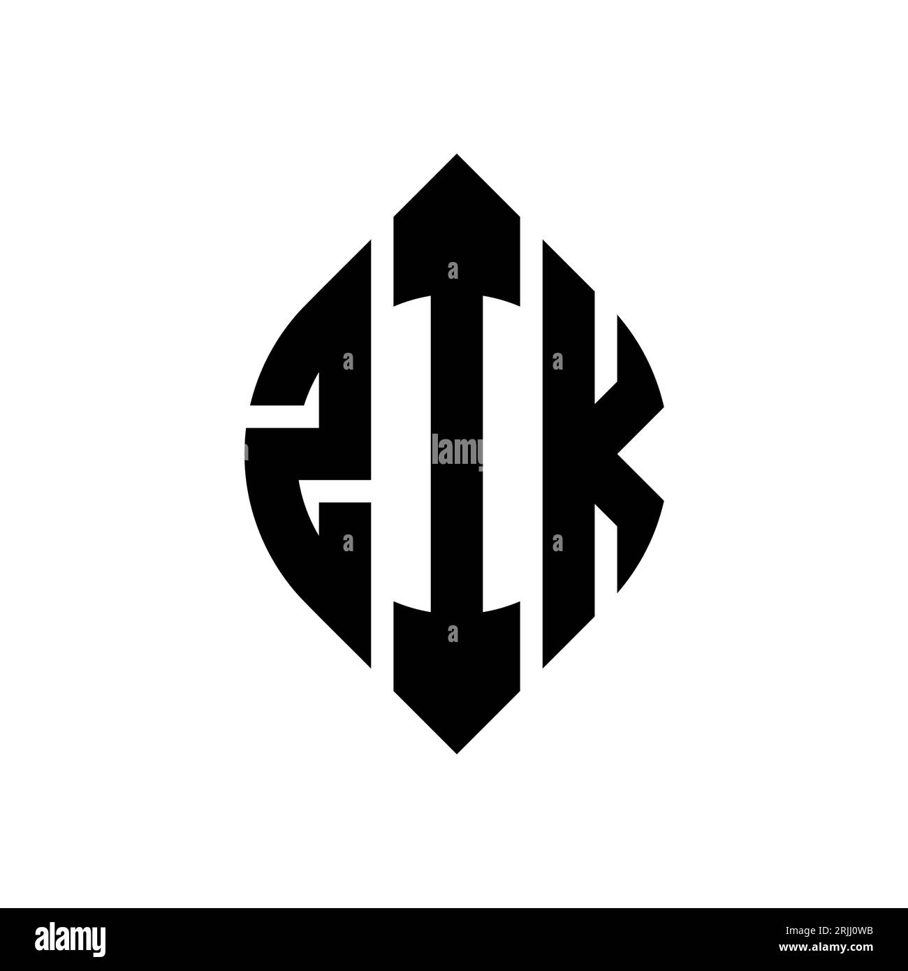 ZIK circle letter logo design with circle and ellipse shape. ZIK ...