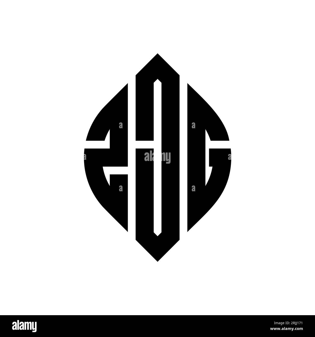 ZJG circle letter logo design with circle and ellipse shape. ZJG ...