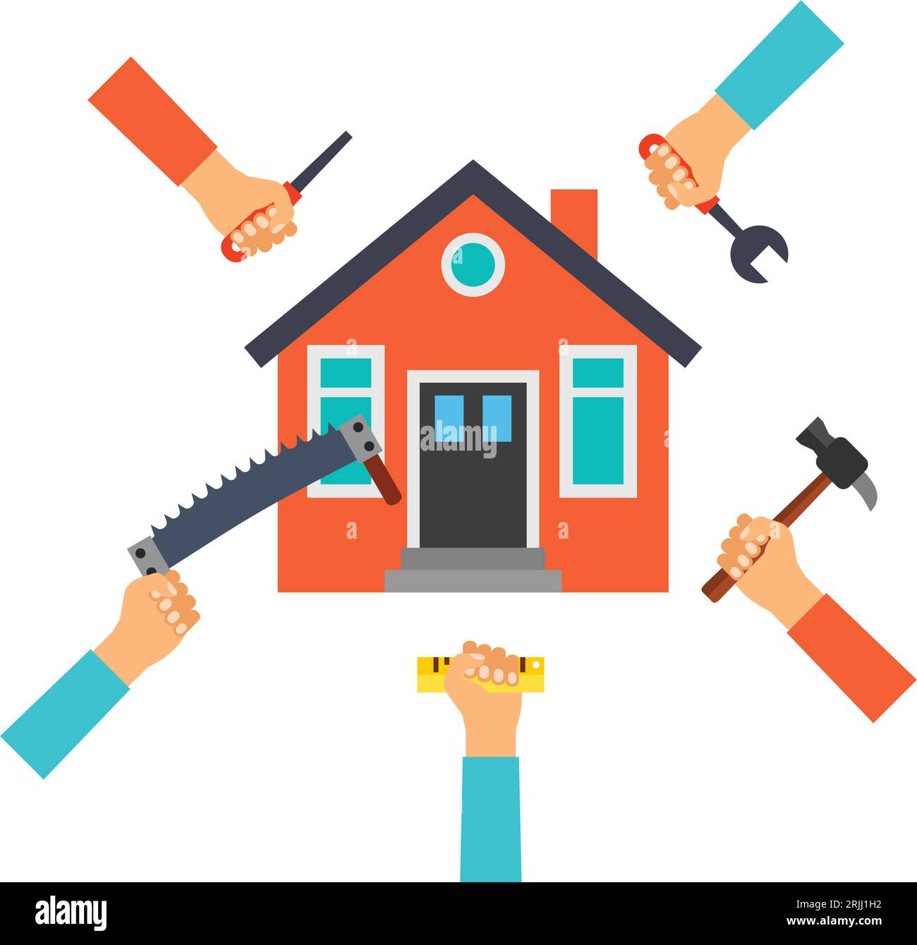 Renovation house vector interior apartment diy hi-res stock photography ...