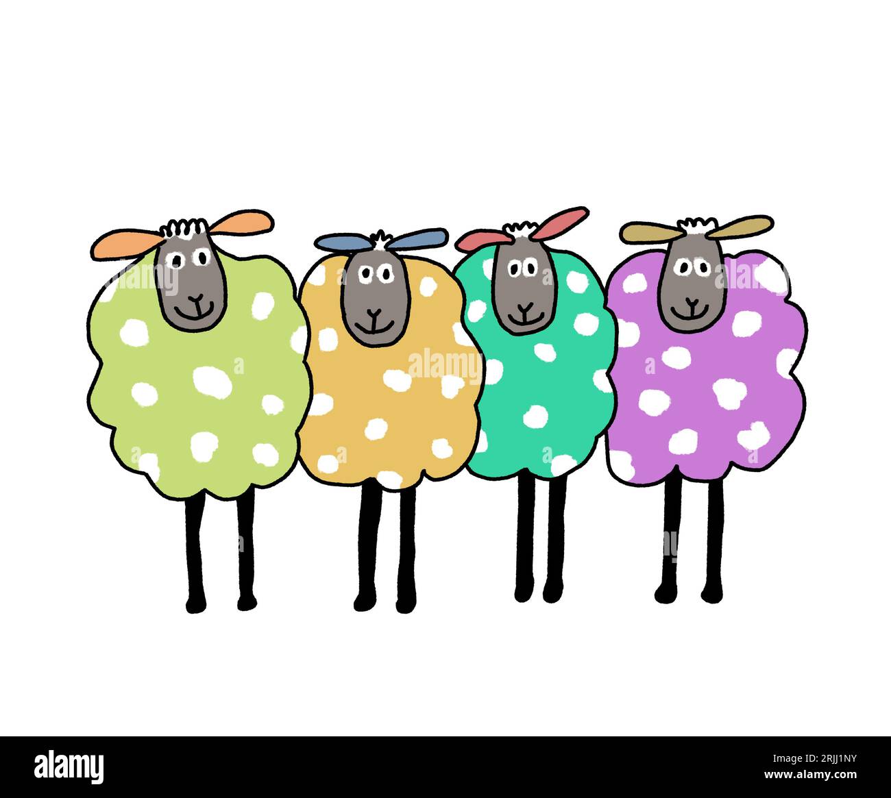 Simple sheep illustration Cut Out Stock Images & Pictures - Alamy