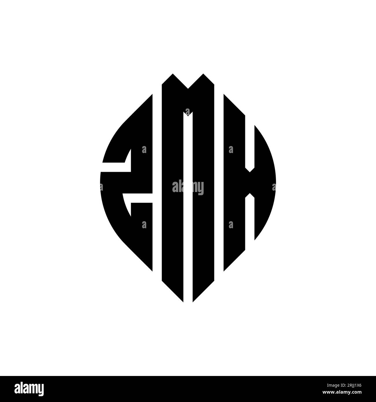 ZMX circle letter logo design with circle and ellipse shape. ZMX ...
