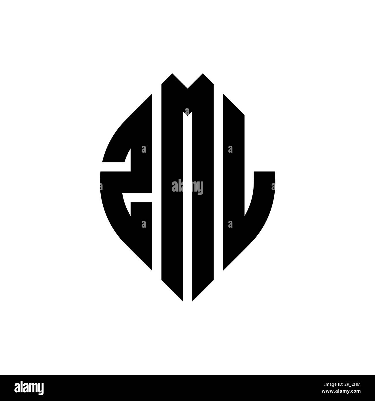 ZML circle letter logo design with circle and ellipse shape. ZML ...