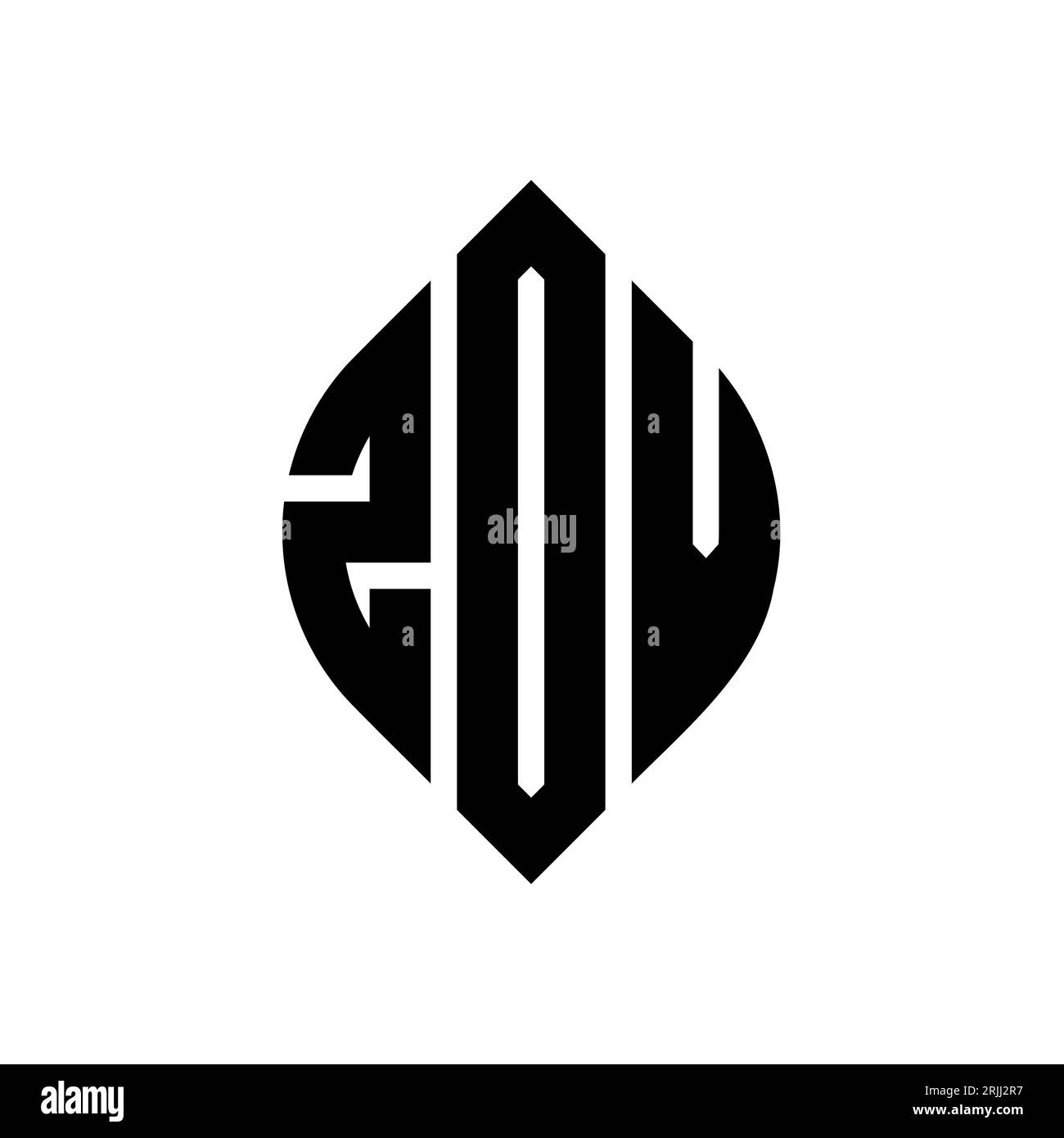 ZOV circle letter logo design with circle and ellipse shape. ZOV ...