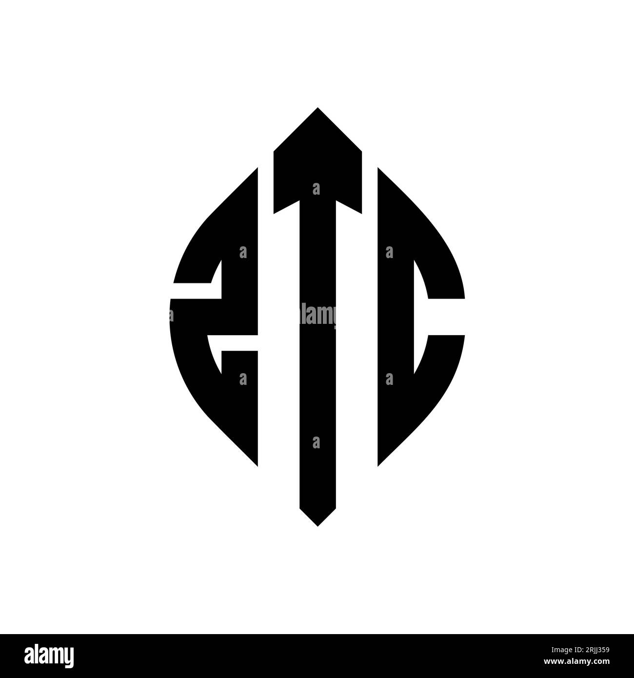 ZTC circle letter logo design with circle and ellipse shape. ZTC ...