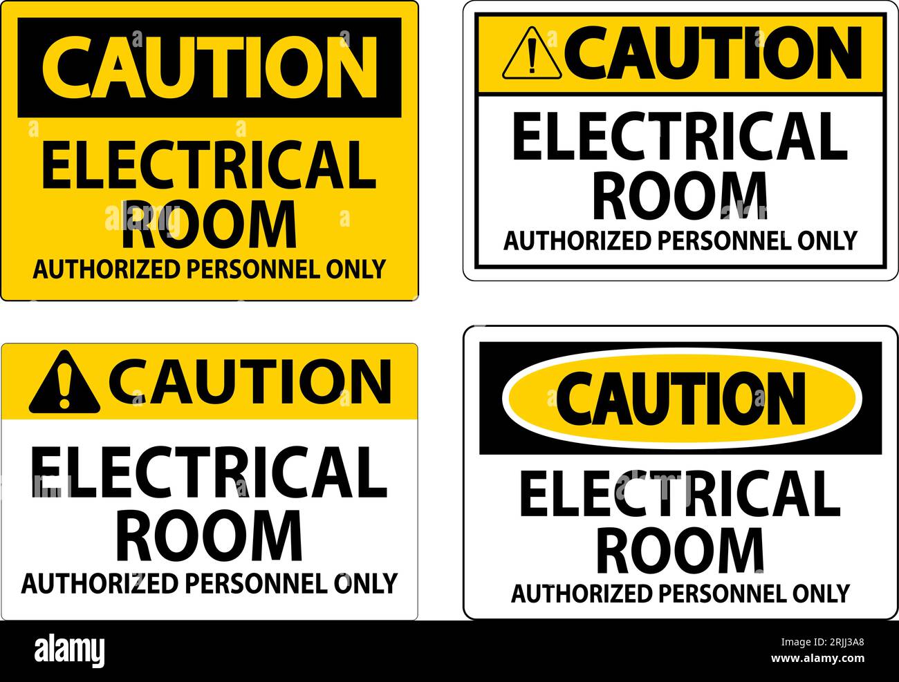 Caution Sign Electrical Room - Authorized Personnel Only Stock Vector ...