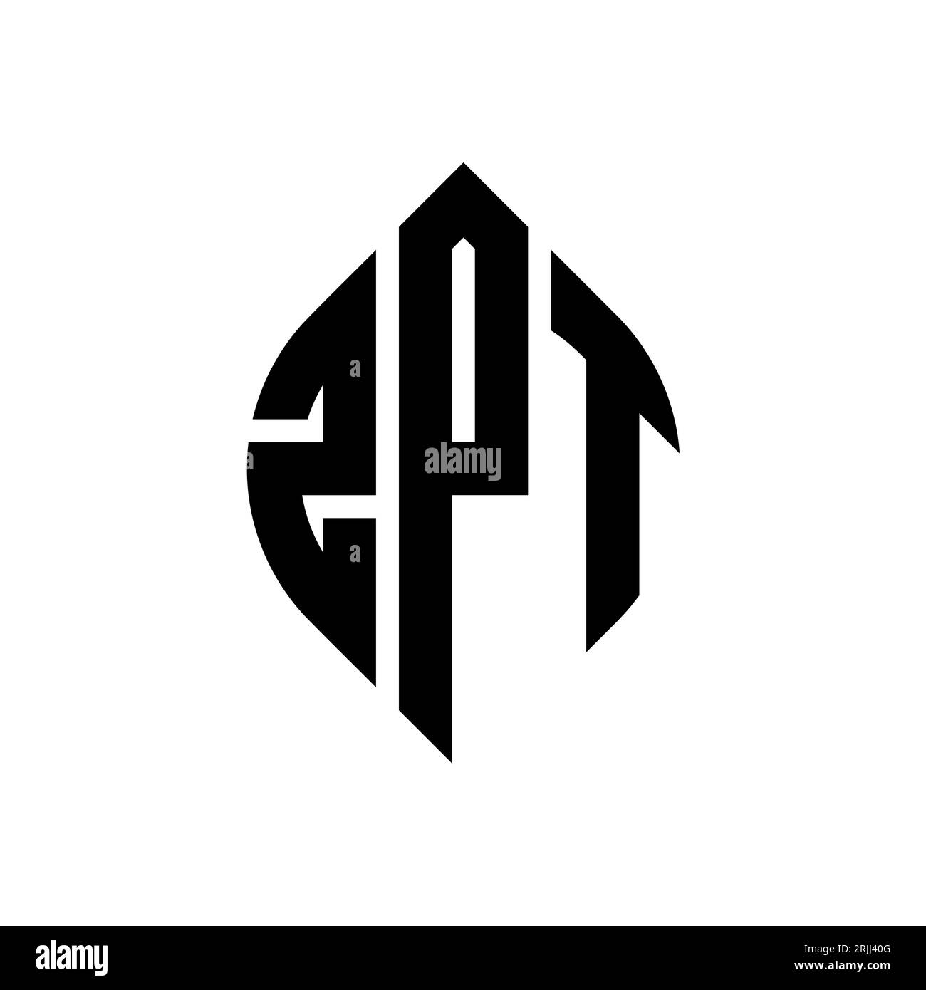 ZPT circle letter logo design with circle and ellipse shape. ZPT ...