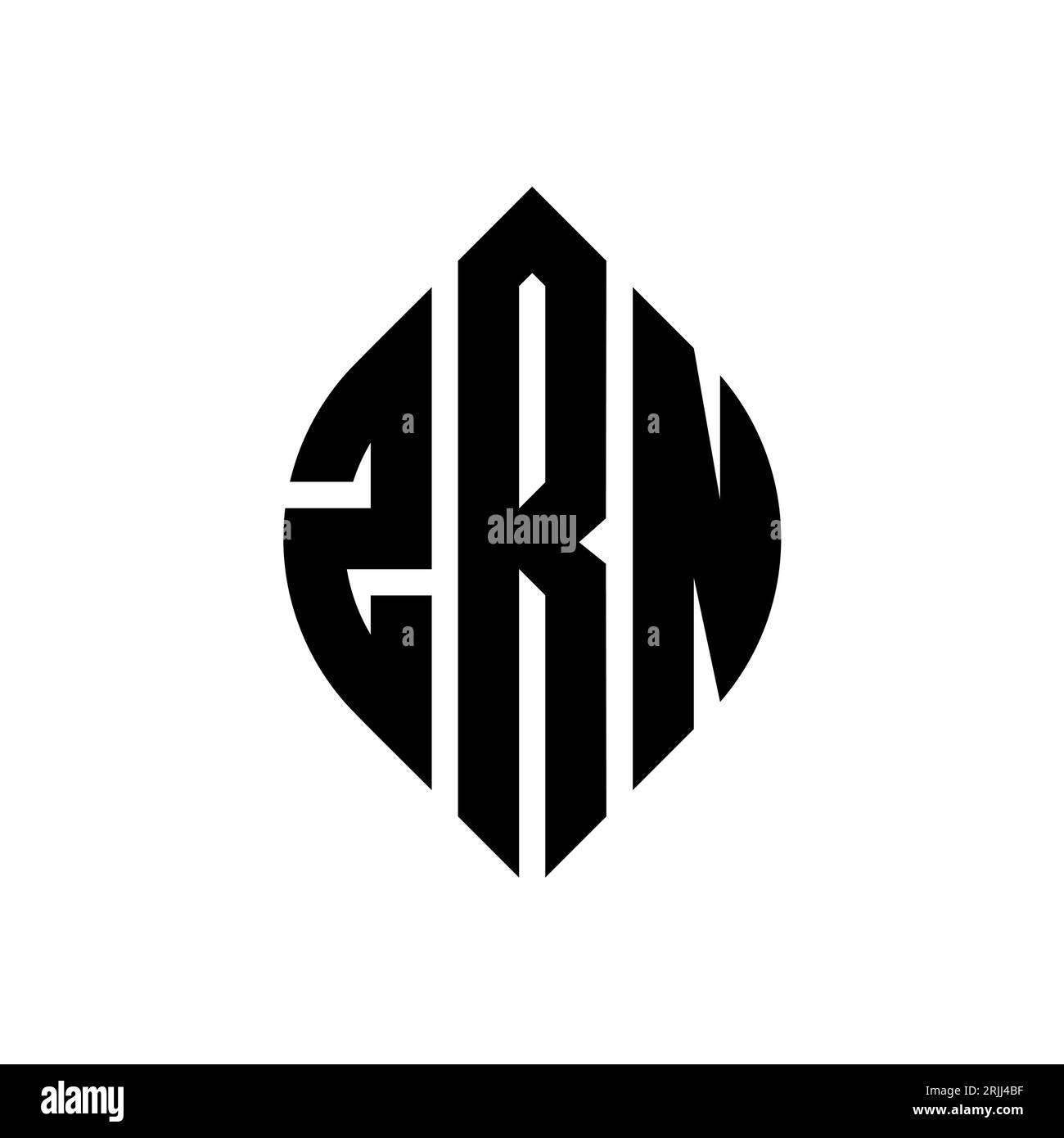 ZRN circle letter logo design with circle and ellipse shape. ZRN ...