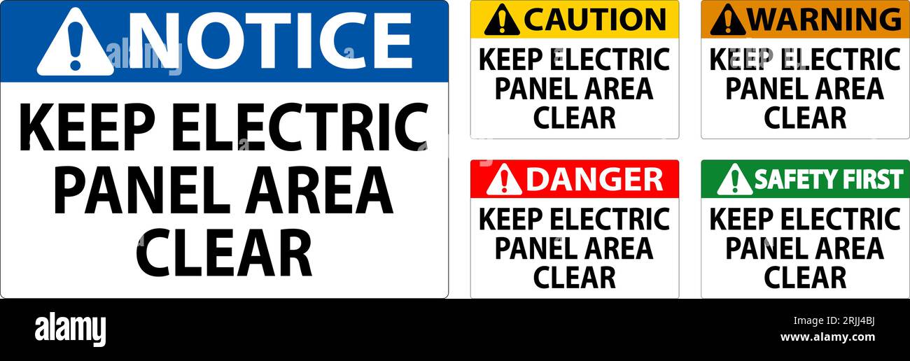 Caution Sign Keep Electric Panel Area Clear Stock Vector Image & Art ...