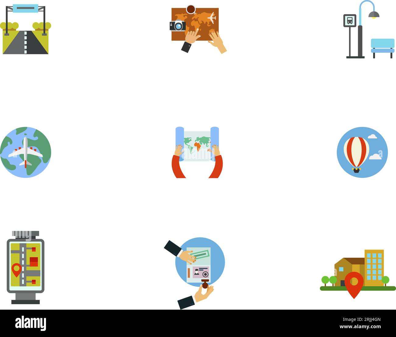 Tour planning icon set Stock Vector Image & Art - Alamy