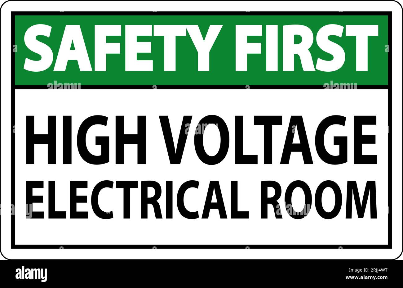 Safety First Sign High Voltage - Electrical Room Stock Vector Image ...