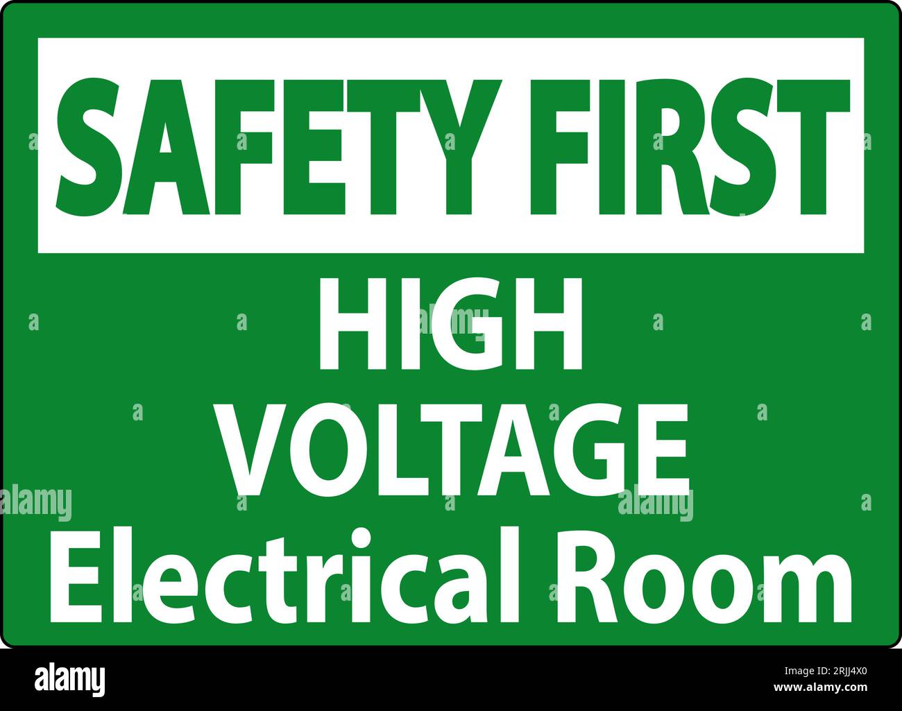 Safety First Sign High Voltage - Electrical Room Stock Vector Image ...