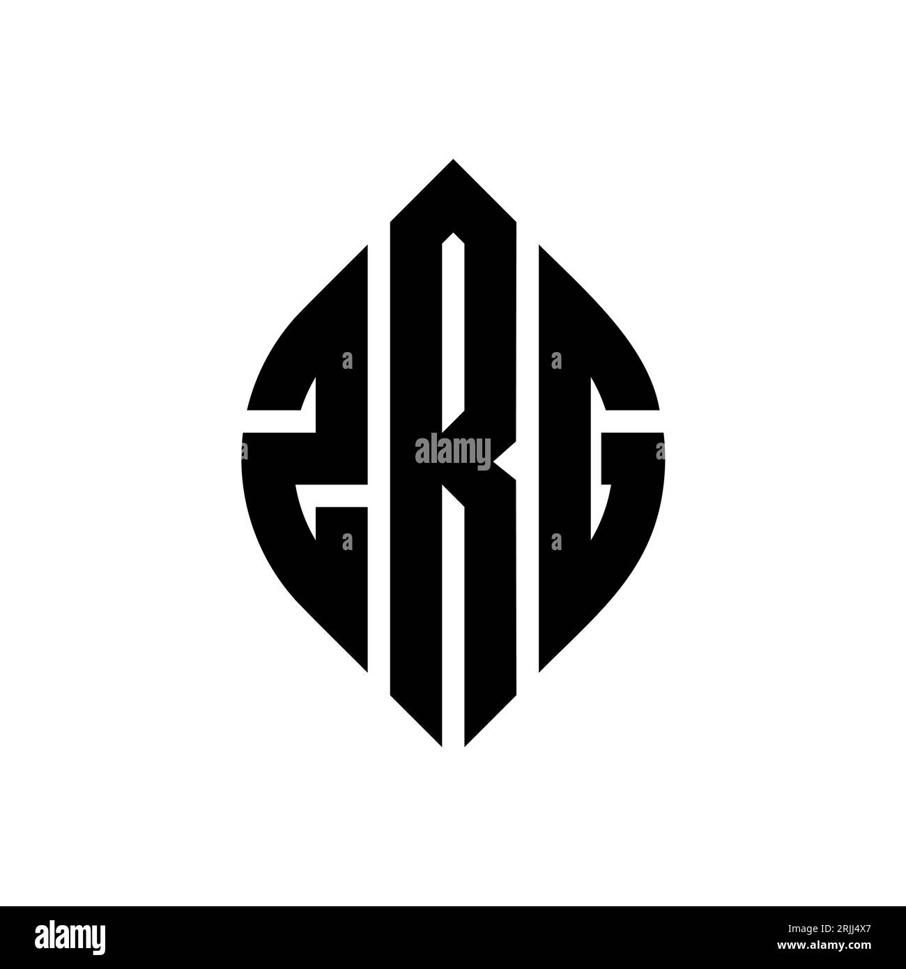 ZRG circle letter logo design with circle and ellipse shape. ZRG ...