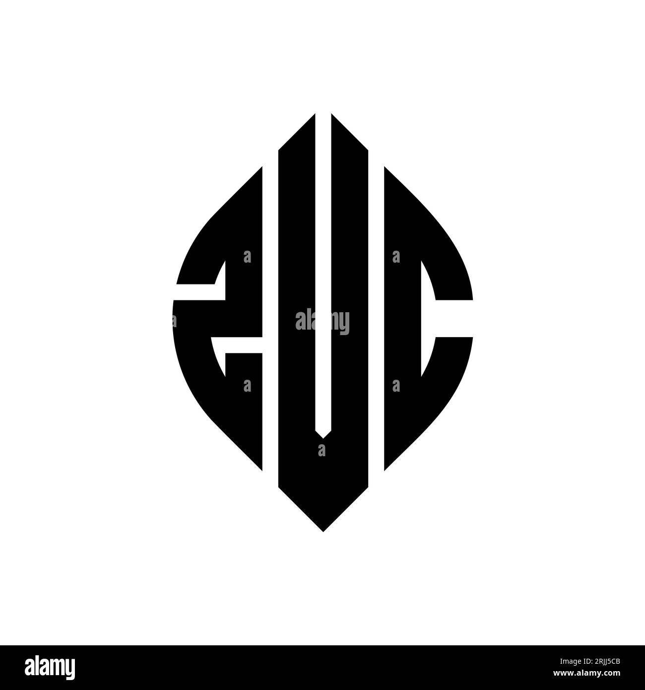 ZVC circle letter logo design with circle and ellipse shape. ZVC ...