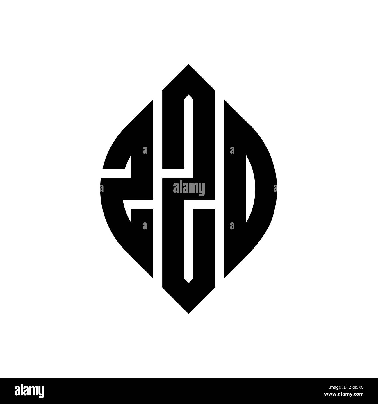 ZZD circle letter logo design with circle and ellipse shape. ZZD ...