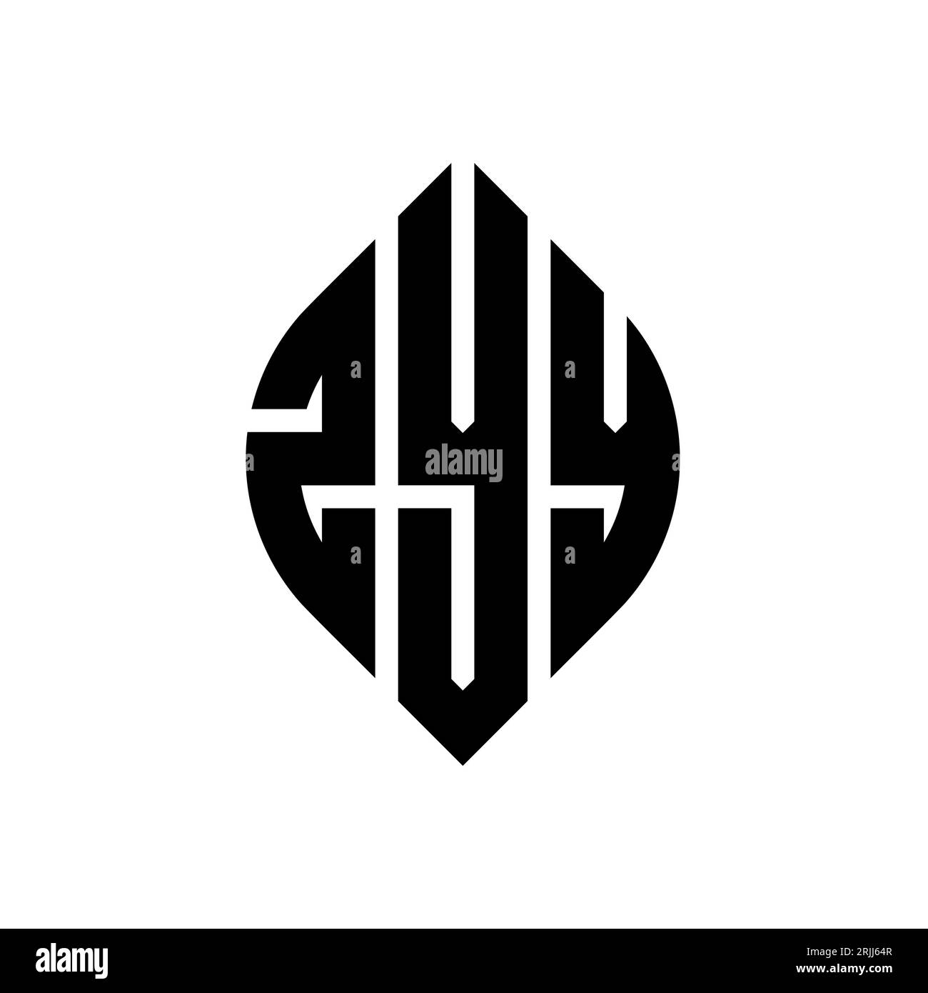 ZYY circle letter logo design with circle and ellipse shape. ZYY ...