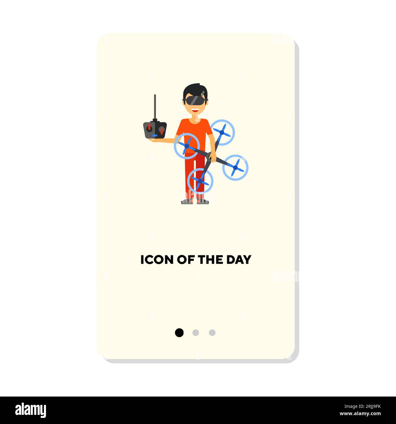 Man with drone and remote control flat icon Stock Vector Image & Art ...