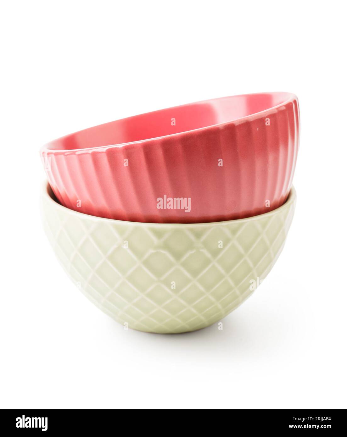 Color bowls on white background Stock Photo - Alamy