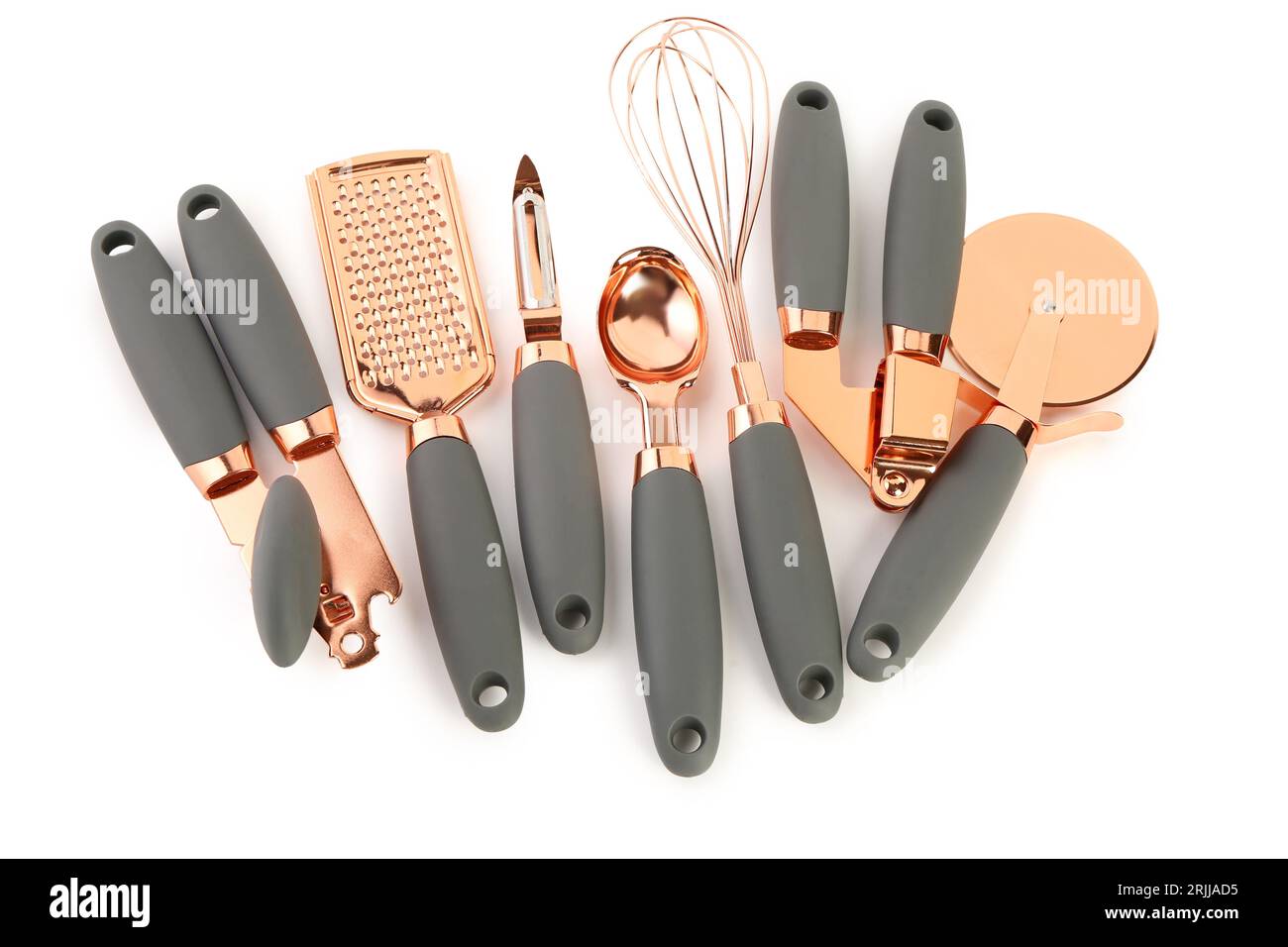 Kitchen tool set on white background Stock Photo - Alamy