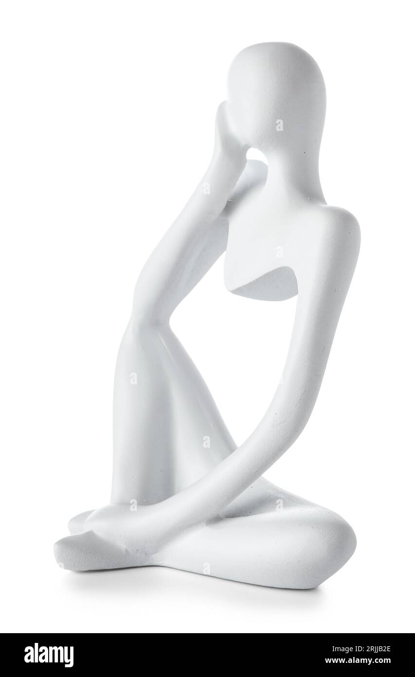 Statuette in form of woman body on white background Stock Photo - Alamy