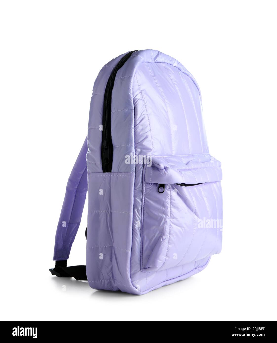 Lilac backpack on white background Stock Photo - Alamy