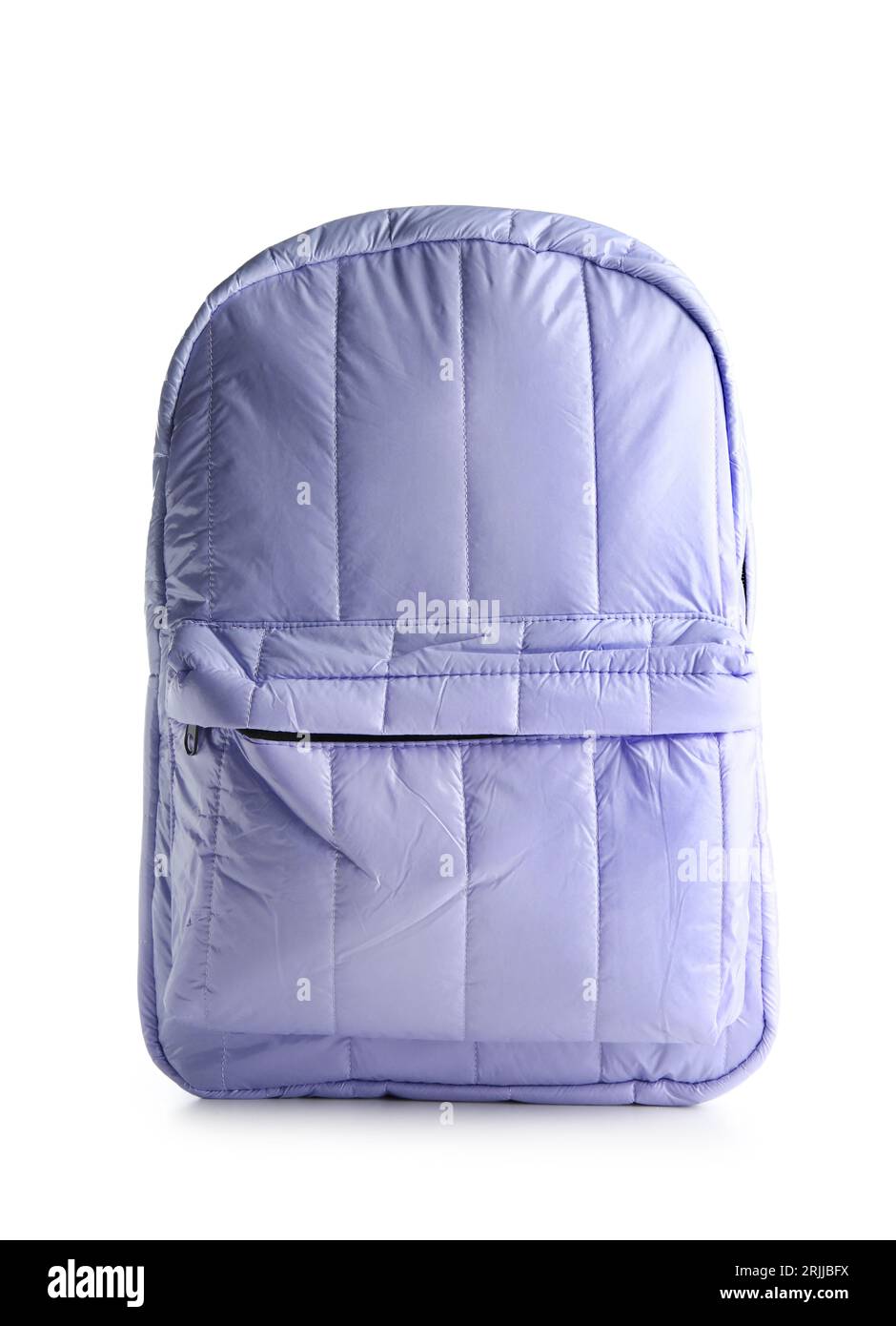 Lilac backpack on white background Stock Photo - Alamy