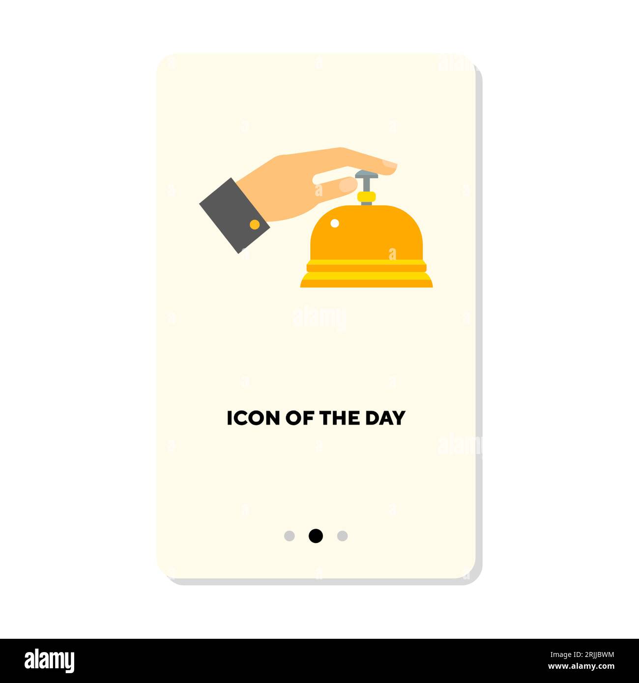 Hand ringing service bell flat icon Stock Vector Image & Art - Alamy