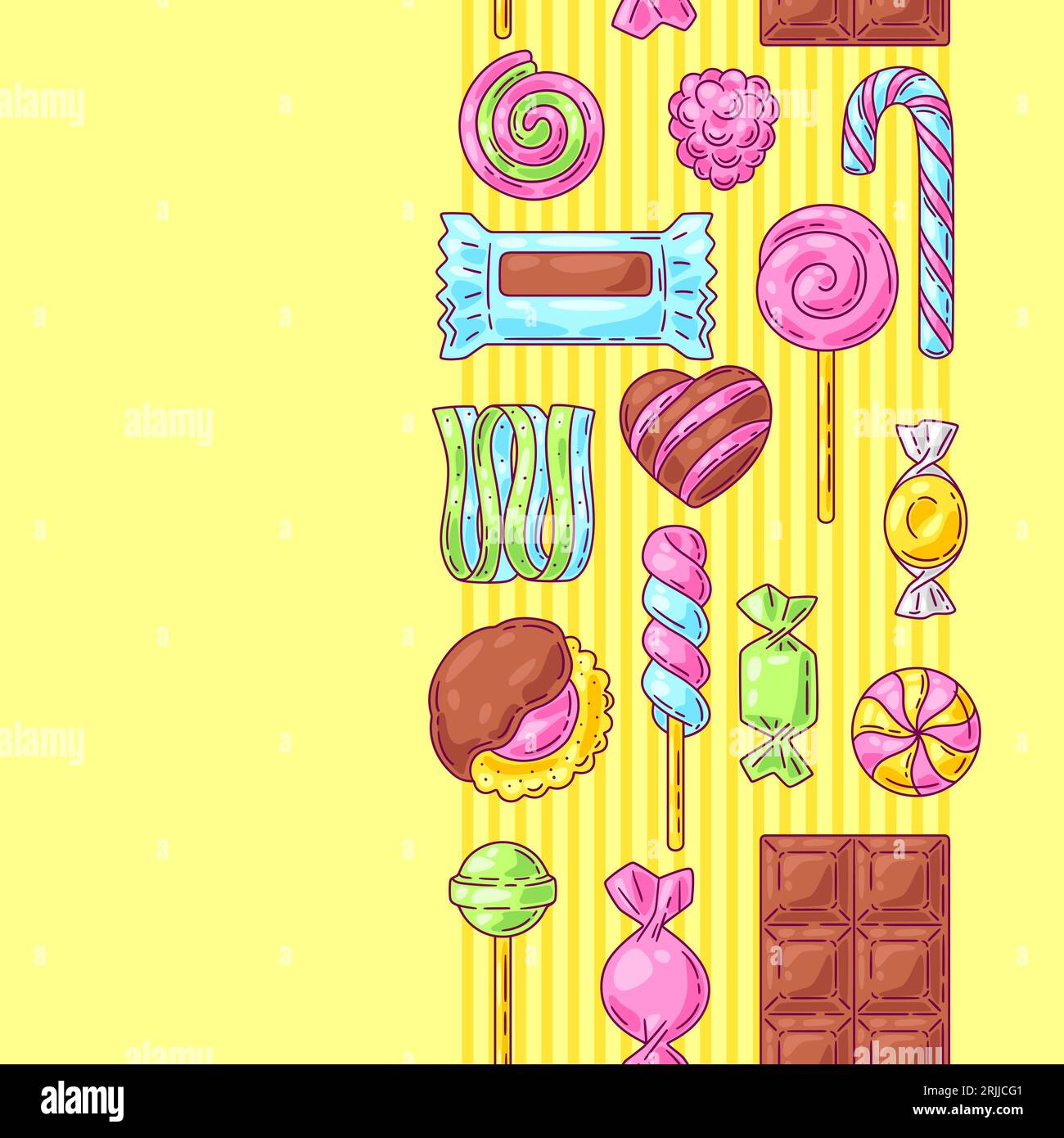 Pattern with candies and sweets. Background for confectionery or candy ...
