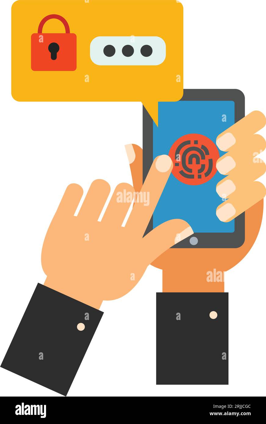 Password Notification With Fingerprint Icon Stock Vector Image And Art Alamy