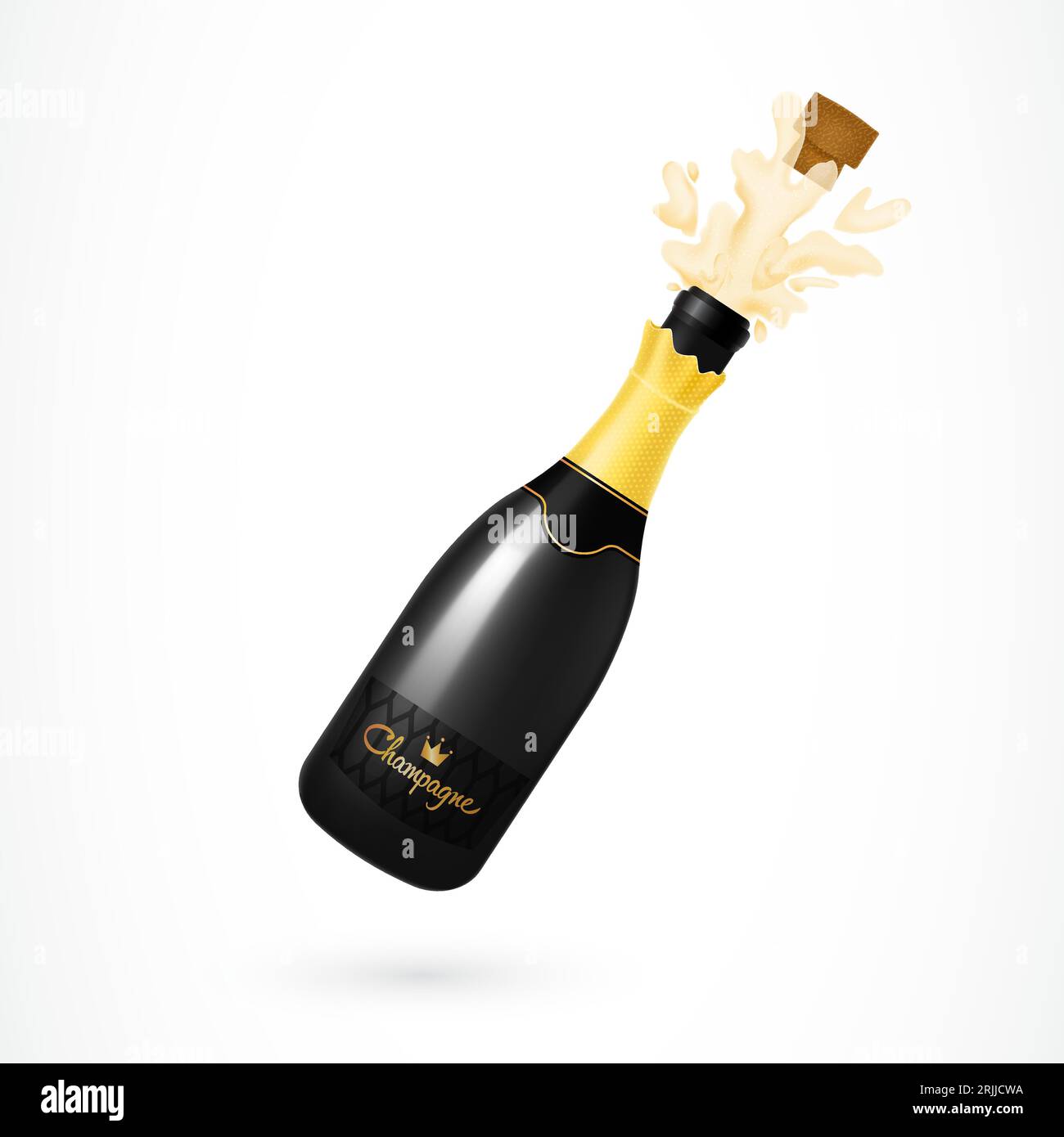 Champagne Bottle Explosion Illustration Stock Vector Image & Art - Alamy