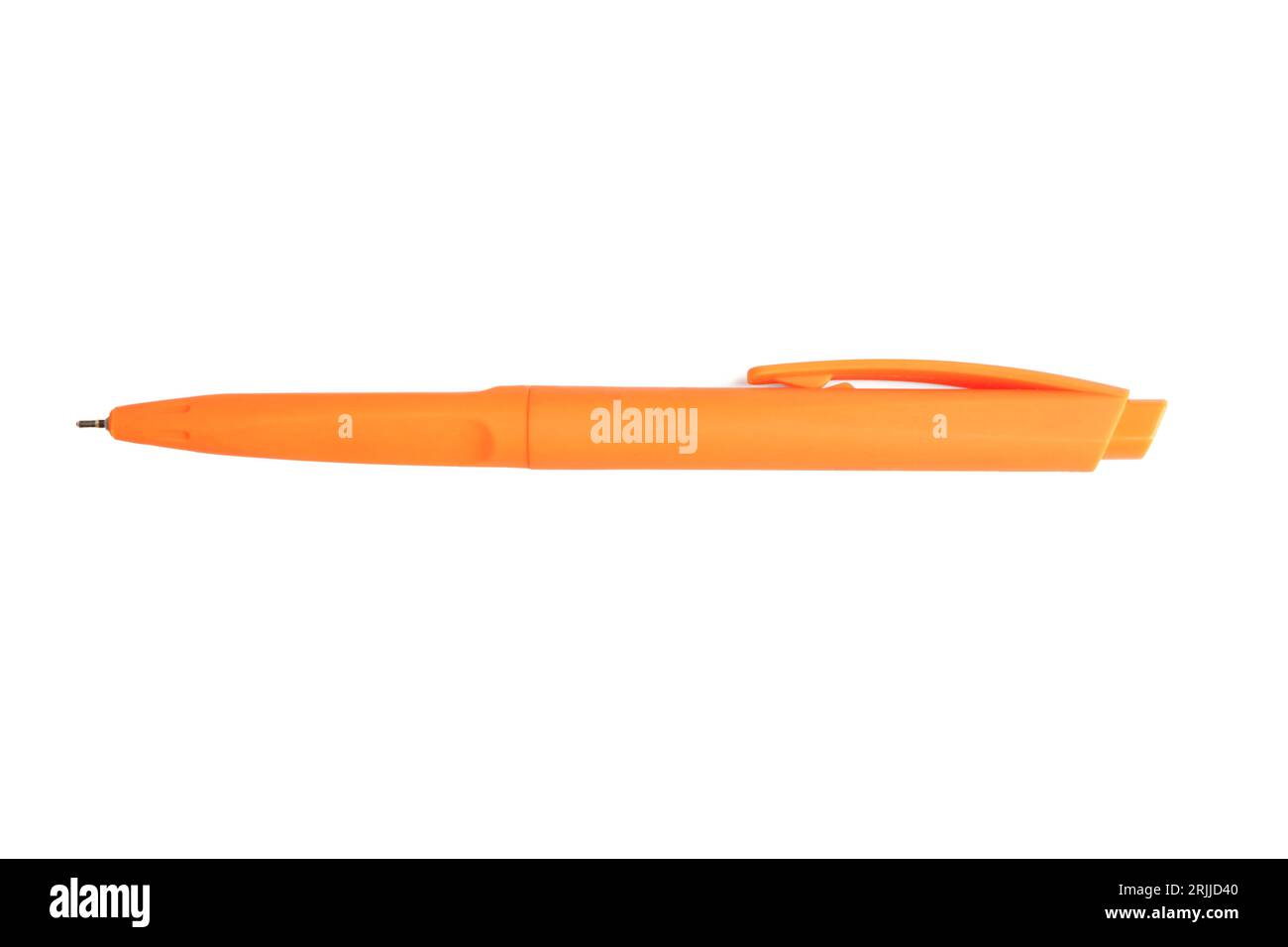 Orange pen on white background Stock Photo - Alamy
