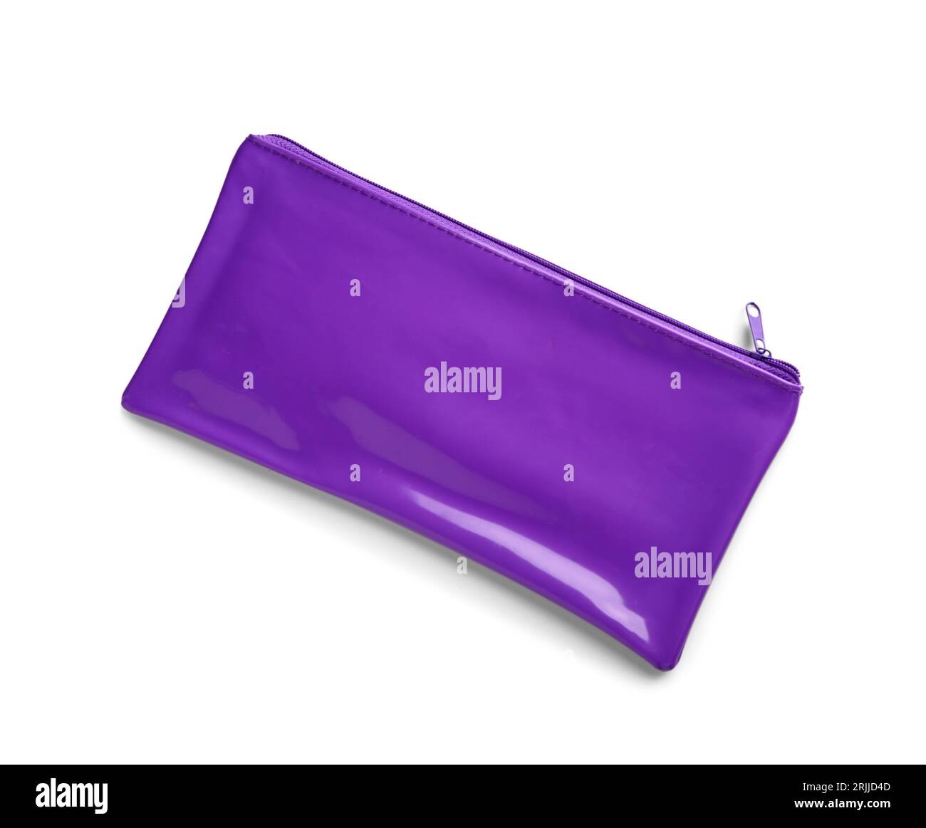 Purple pencil case on white background Stock Photo - Alamy