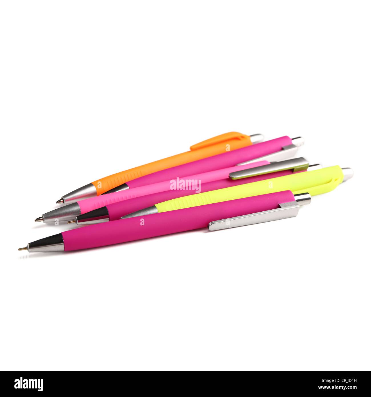 Colorful pens on white background Stock Photo - Alamy