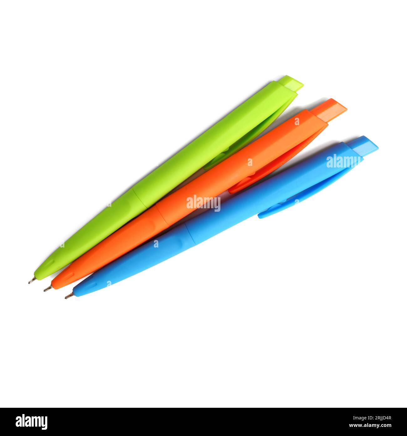 Colorful pens on white background Stock Photo - Alamy