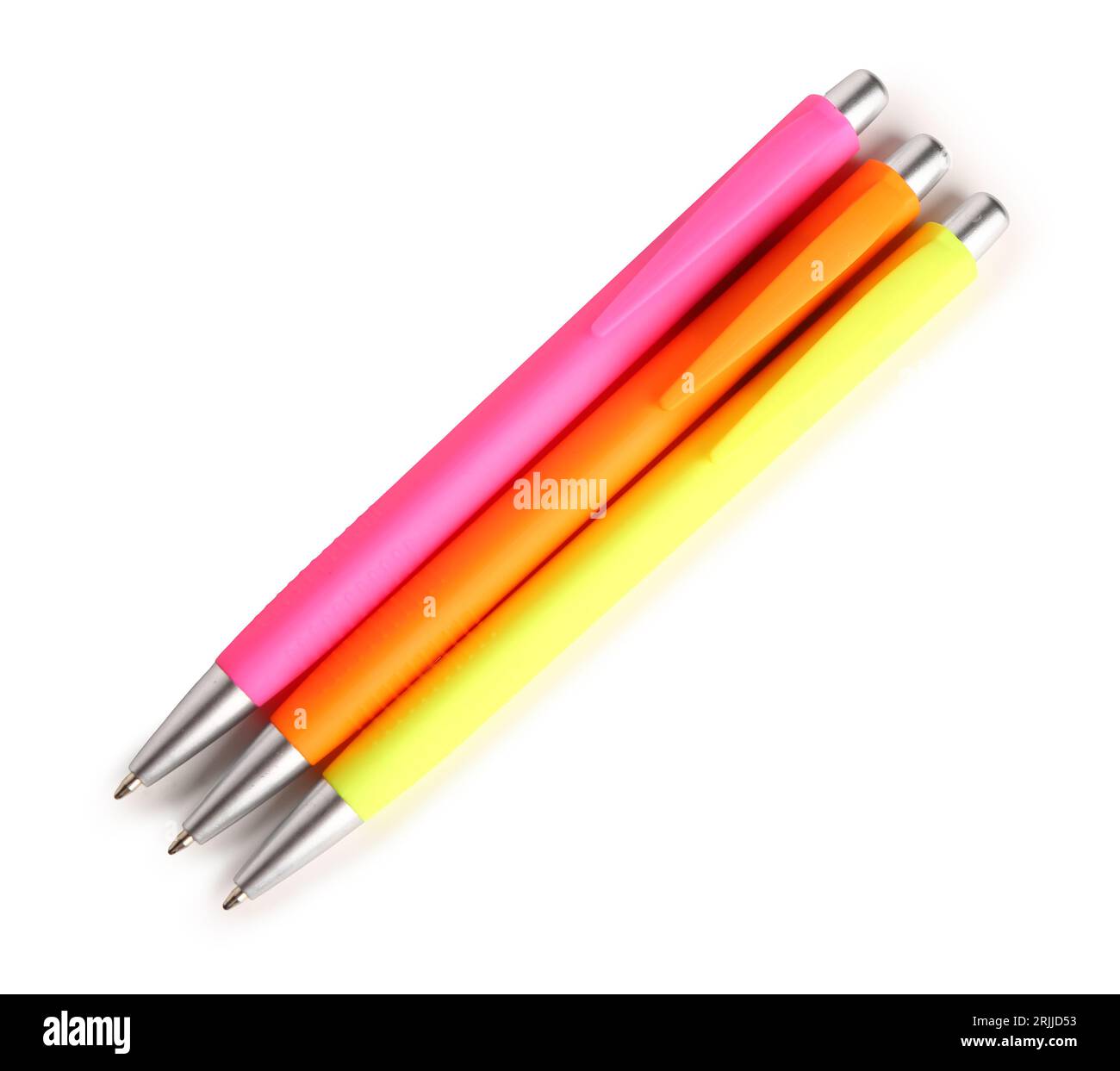 Colorful pens on white background Stock Photo - Alamy